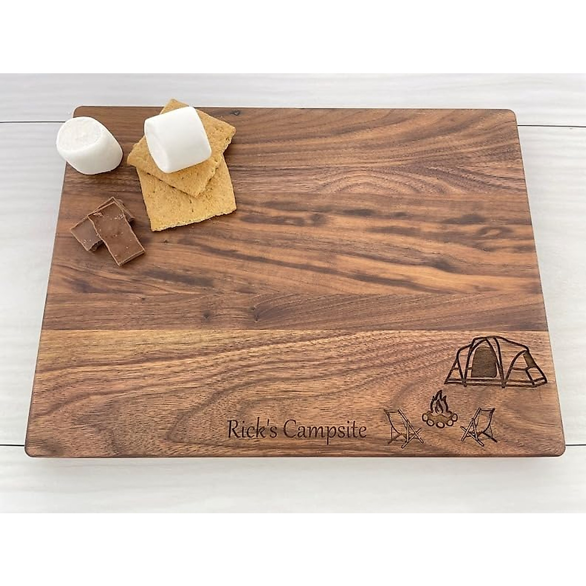 Personalized Cutting Board, Custom Cutting Board, Camping Cutting Board, Campfire Cutting Board, Camping Life, RoadTrip, Summer Vacation 120 (Cherry, 14" x 11")