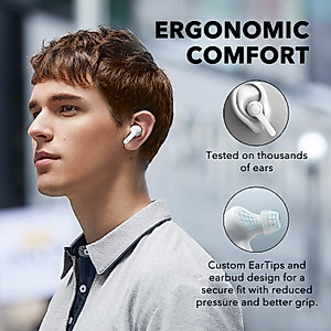 Soundcore Anker Life P2 True Wireless Earbuds, Clear Sound, USB C, 40H Playtime, IPX7 Waterproof, Wireless Earphones for Work, Home Office