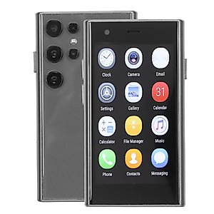 ciciglow S23 Pro Mini Smartphone, Compact and Portable, 2GB 16GB ROM, Dual Cameras, 3G Pocket Cell Phone for8.1 (Black)