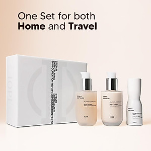 IOPE STEM III Skin Care Gift Set - Korean Timeless Skincare for Daily Uses, Intense Anti-Aging Face Toner & Lotion & Serum with Hyaluronic Acid, Kit for Hydration & Moisture Barrier Strength