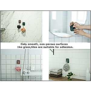 HOME&I Silicone Simple Multipurpose Adhesive Shower Hook Reusable Hanger Bathroom Door Front Door Mask Accessories Hanging Hook Ring (2Pack/Gray)