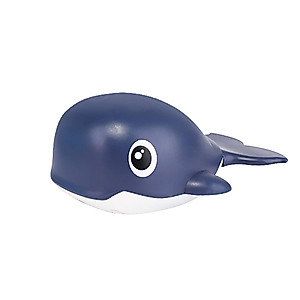 NEXTAKE Wind-up Whale Bath Toy, Swimming Whale Toddlers Bathtub Windup Whale Tub Toy Clockwork Whale Bathtub Toy Whale Water Toy for Boys and Girls (Deep Blue)