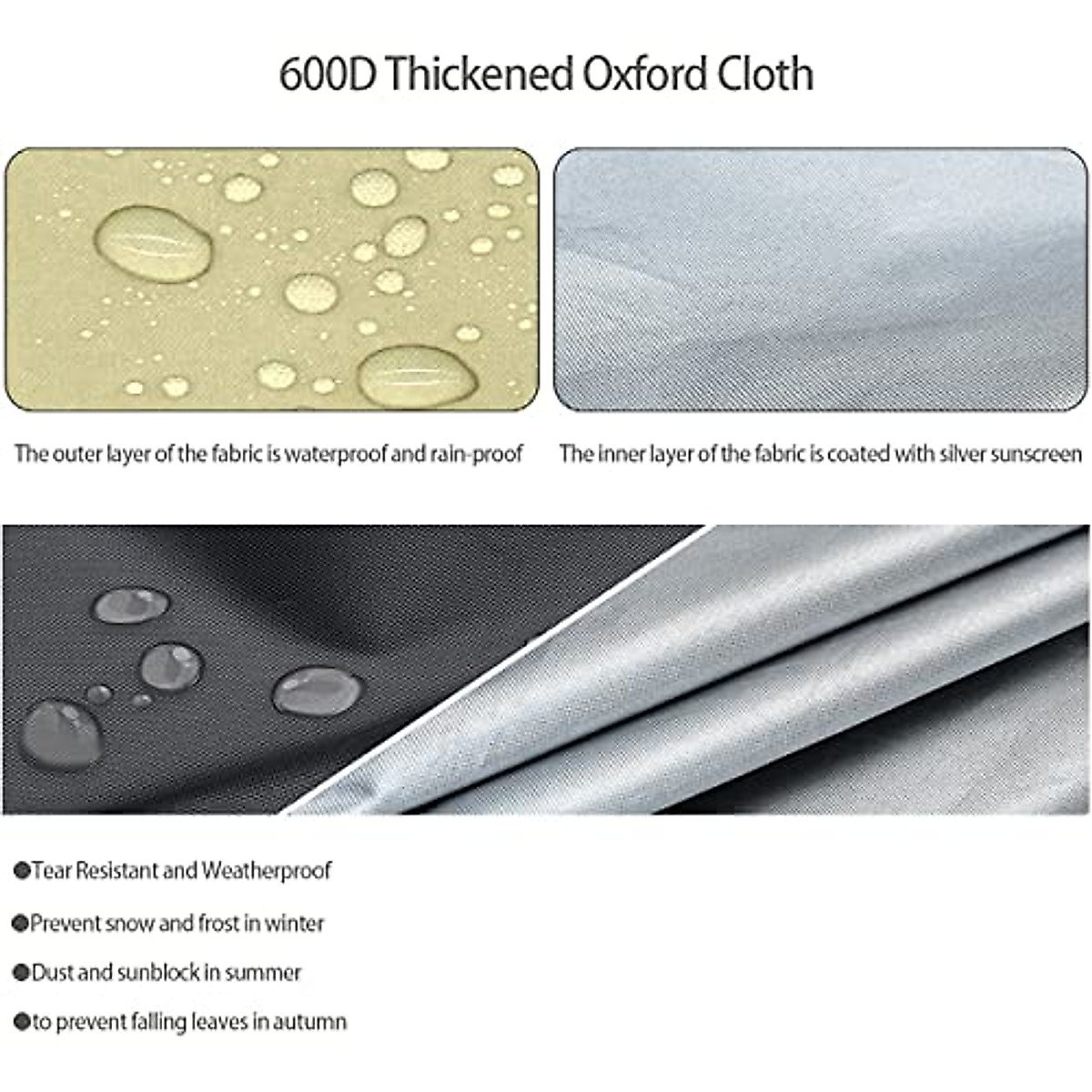 Amtoolate 2/3 Seat Porch Swing Cover Chair Bench Replacement Cover, 600D Thickened Oxford Waterproof Patio Swing Cushions for Outdoor Garden,Black-45.2 x 18.9 x 18.9 Inch