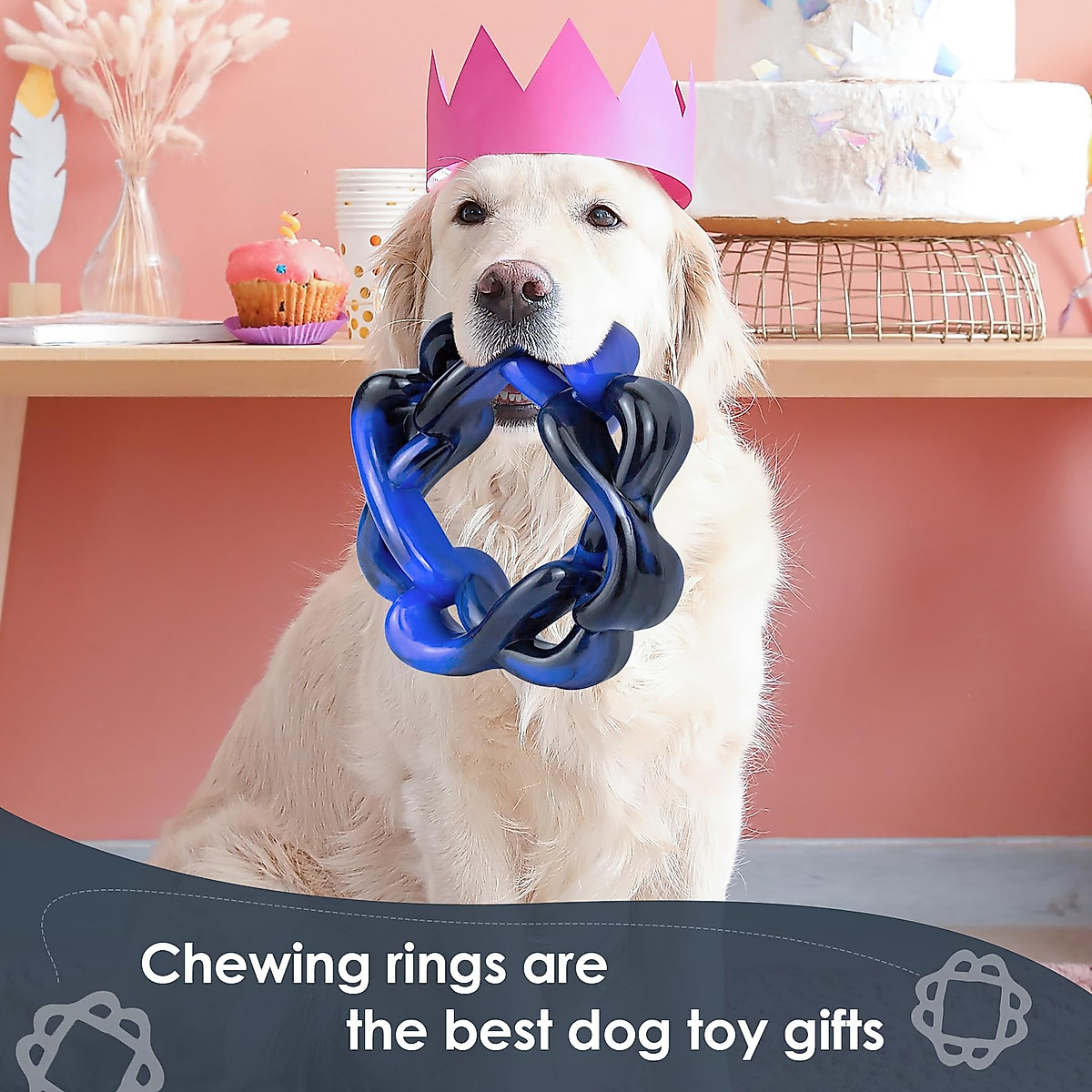 DAOZIJI Durable Dog Chew Toys Ring for Aggressive Chewers, Tough Dog Toys for Aggressive Chewers Small Medium Large Breed, Interactive Dog Ring Toys for Boredom,Super Chewer Dog Toys Chew to Keep Busy