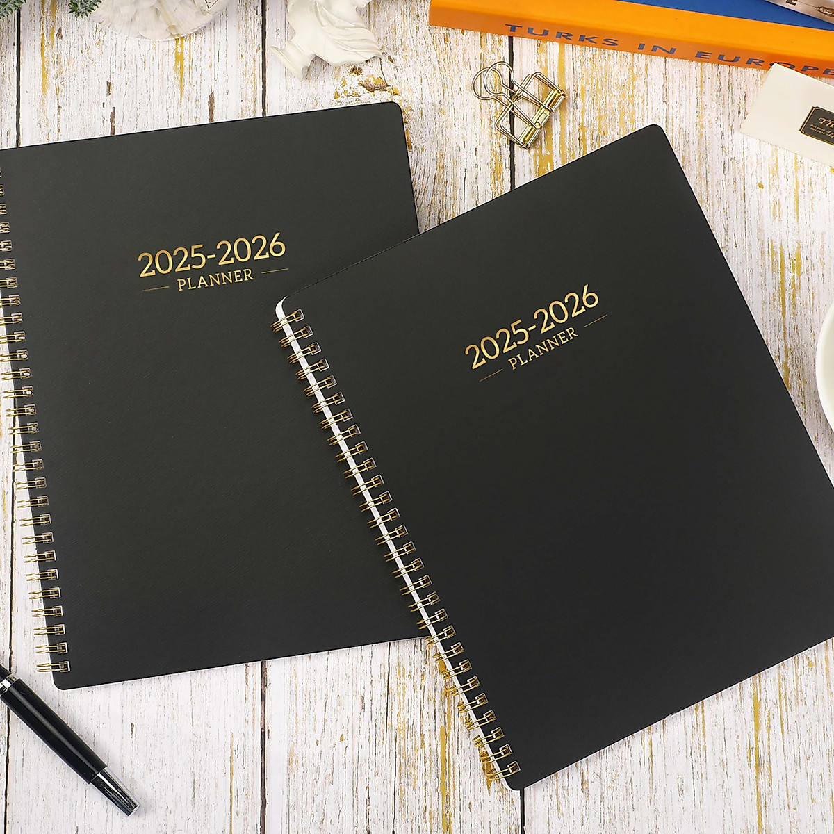 Planner 2023-2024 - Academic Planner 2023-2024 from Jul.2023 - Jun.2024, 2023-2024 Planner Weekly & Monthly with Tabs, 8" x 10", Flexible Cover, Thick Paper, Twin-Wire Binding, Perfect Daily Organizer - Black
