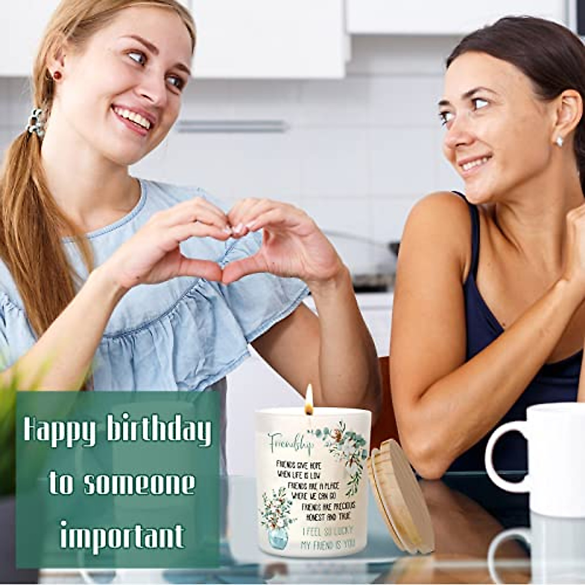 Friendship Candle Gift Birthday Gifts for Women Friendship Gifts for Women Friend Candle Happy Birthday Candles Gifts for Women Friends Girlfriends Boyfriends Couples (Fresh Style)