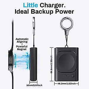 Watch Charger for Samsung, Portable Watch Charger 1800mAh Compatible with Samsung Galaxy Watch 6/6 Classic/5/5 Pro/4/4 Classic/3/Active 2, for Samsung Gear S3/Sport Watch Charger with Keychain