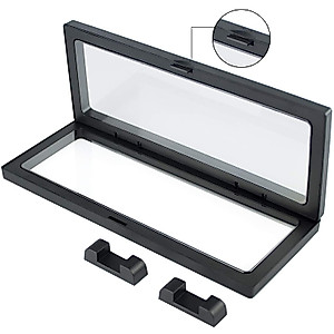 RECHIATO 2Pcs of 3D Floating Display Cases 9.1"×3.5"×0.8", Coin Display Case Coin Holder Coin Display Frame Stand Holder for Military Challenge Coin, AA Medallion