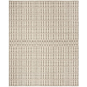 SAFAVIEH Kilim Collection Area Rug - 8' x 10', Ivory & Light Grey, Handmade Flat Weave Wool, Ideal for High Traffic Areas in Living Room, Bedroom (KLM350A)