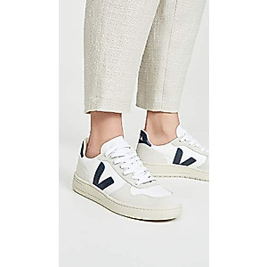 Veja Women's V-10 Sneakers, White/Nautico, 6 Medium US