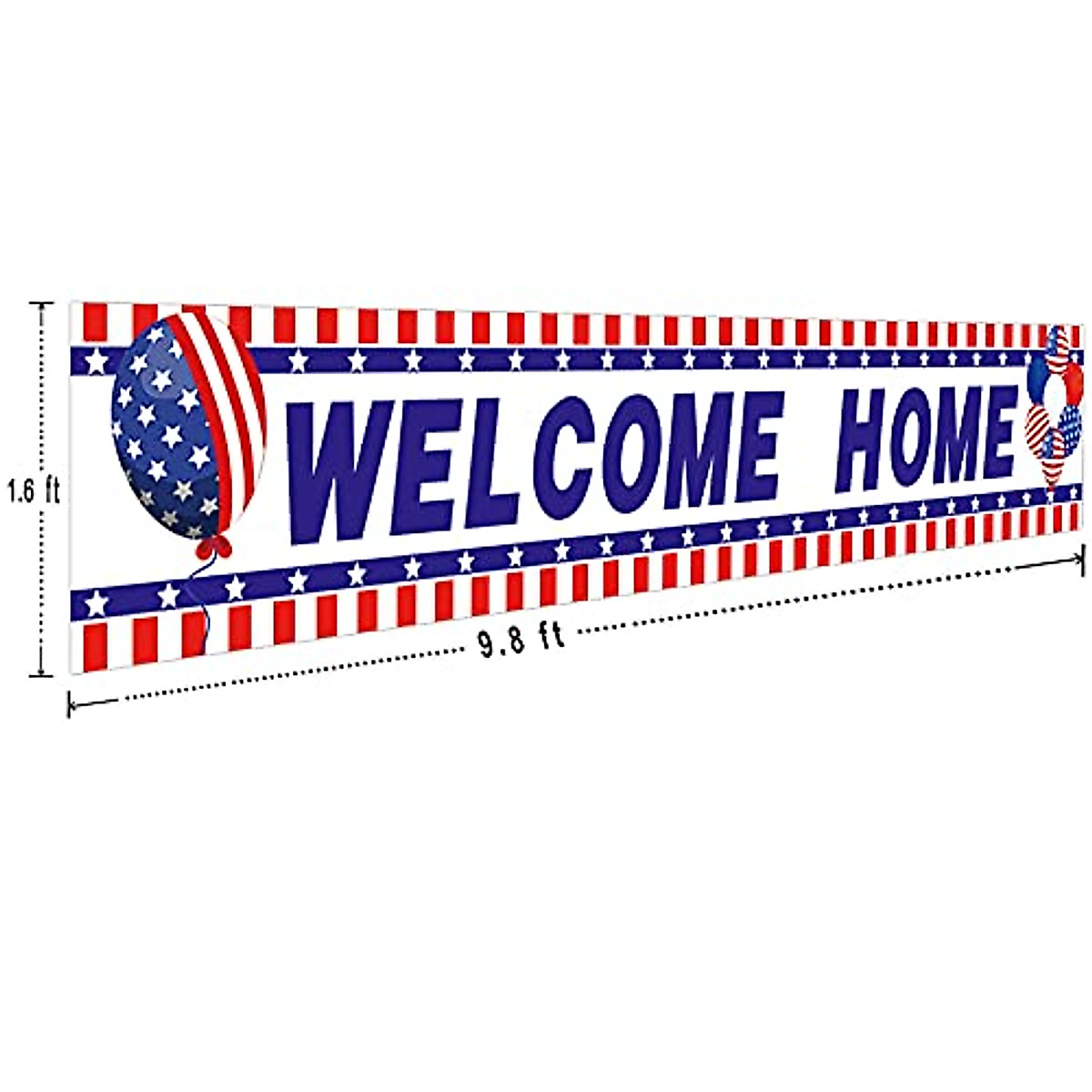 Large Welcome Home Banner, Deployment Homecoming Sign, Military Army Return Home Party Decorations (9.8 x 1.6 ft)