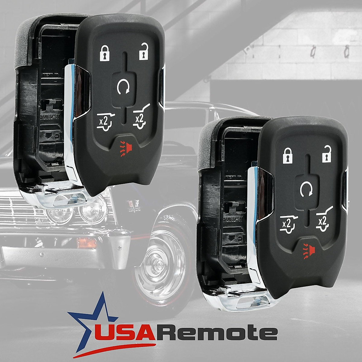 Case Shell Smart Key Fob Keyless Entry Remote fits 2014 2015 2016 2017 Chevy Tahoe Suburban / GMC Yukon (HYQ1AA), Set of 2