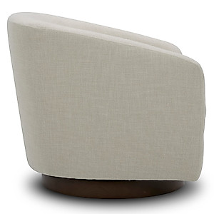 CHITA Swivel Accent Chair, FSC Certified Upholstered Fabric Barrel Chair for Living Room, Fully Assembled, Linen