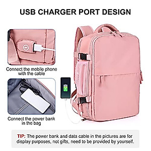 Large Travel Backpack Women, Carry On Backpack,Hiking Backpack Waterproof Outdoor Sports Rucksack Casual Daypack School Bag Fit 14 Inch Laptop with USB Charging Port Shoes Compartment