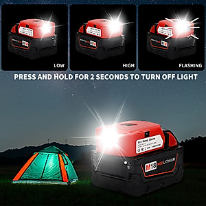 Taingwei USB Charger Adapter for Milwaukee M18 Lithium Battery, LED Work Light with Dual USB Charger and 12v DC Port,Power Source Supply for 14.4-20v Max Lithium-Ion Battery