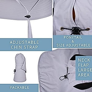 Sun Hat for Men Women with Neck Flap,UPF 50+ UV Protective Hiking Fishing Hats,Wide Brim Sun Hat for Women&Men …