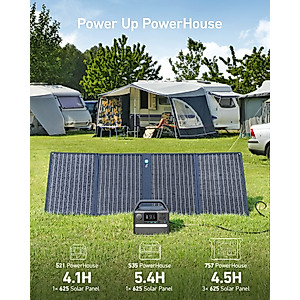 Anker 625 Solar Panel with Adjustable Kickstand, 100W Portable Solar Generator, Compatible with Powerhouse 256Wh, 512Wh, and 1229Wh (Sold Separately), for Camping, Hiking, Blackouts (Renewed)