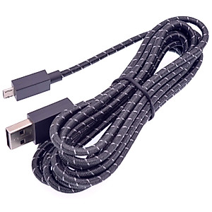Deal4GO 2.7M 9FT Long Original Braided Micro USB Charging Cable for Xbox One Elite Controller 1698 White Special Edition (White)