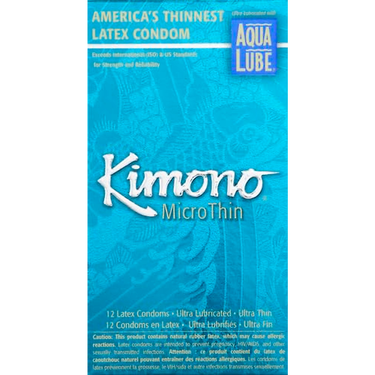 Kimono Microthin Plus - Premium Lubricated Natural Latex Condoms, Ultra Thin with Extra Moisture and AquaLube, Vegan-Friendly, No Latex Odor - Enhanced Sensitivity - Pack of 12