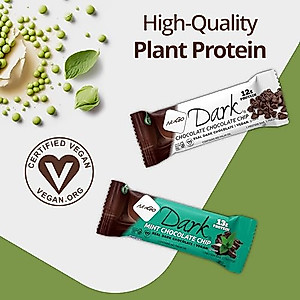 NuGo Dark Variety - Pretzel w/ Sea Salt 12 bars & New! Chocolate Almond with Sea Salt 12 bars, 12g Vegan Protein, 200 Calorie, Gluten Free, 24 count