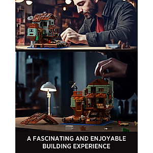 Nifeliz Fisherman's Wharf, Iconic Fisherman's Wharf Building Model Toy, Multi-Storey Wood Frame House Display Set for Adult Gift Giving (2,100 Mini Pieces)