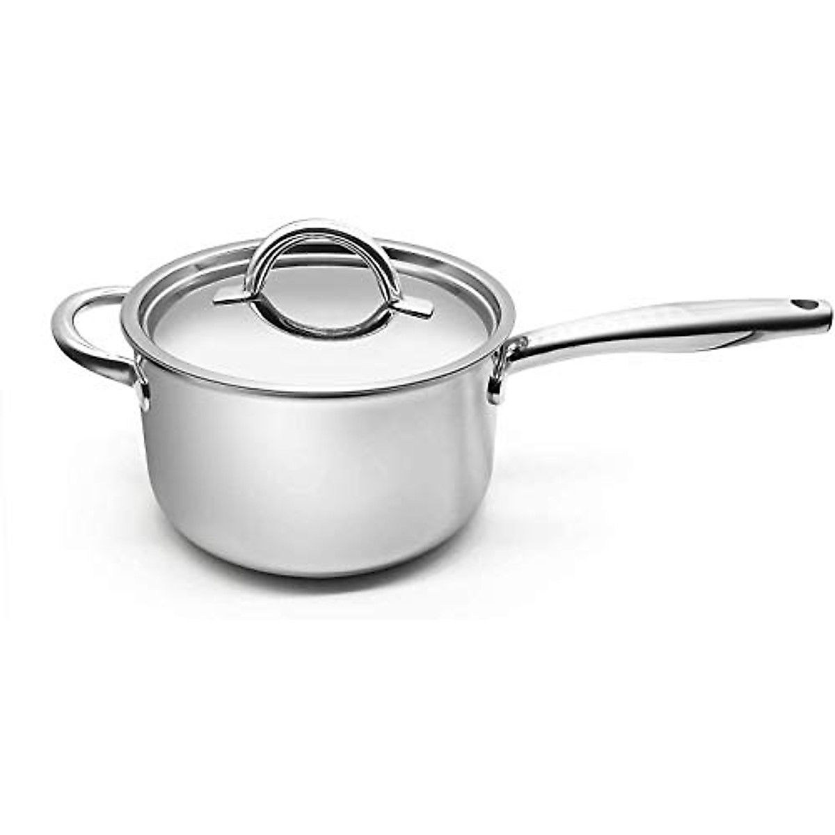 Fortune Candy 4-Quart Saucepan with Lid, Tri-Ply, 18/8 Stainless Steel, Advanced Welding Technology, Dishwasher Safe, Induction Ready, Mirror Finish
