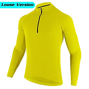 CATENA Men's Cycling Jersey Long Sleeve Shirt Running Top Moisture Wicking Workout Sports T-Shirt Grey