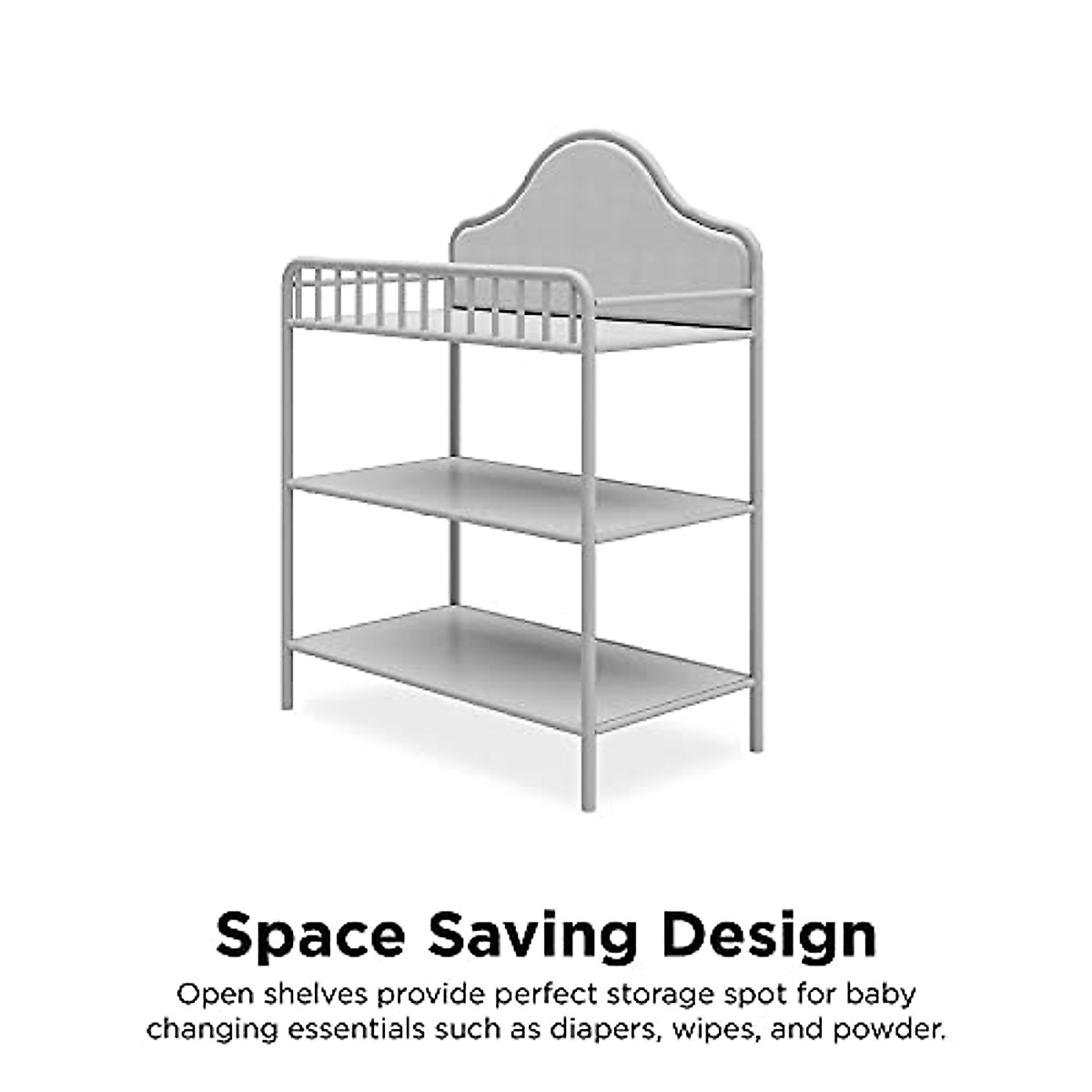 Little Seeds Piper Upholstered Metal Changing Table, Nursery Furniture, Dove Gray