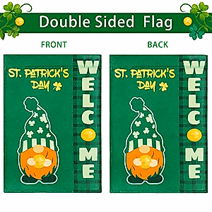 St Patricks Day Garden Flag, 13 x 18.5 Double Sided, Burlap Happy St Patricks Day House Flag, Mini St Patrick's Day Yard Flag Burlap Flag Outdoor Decoration