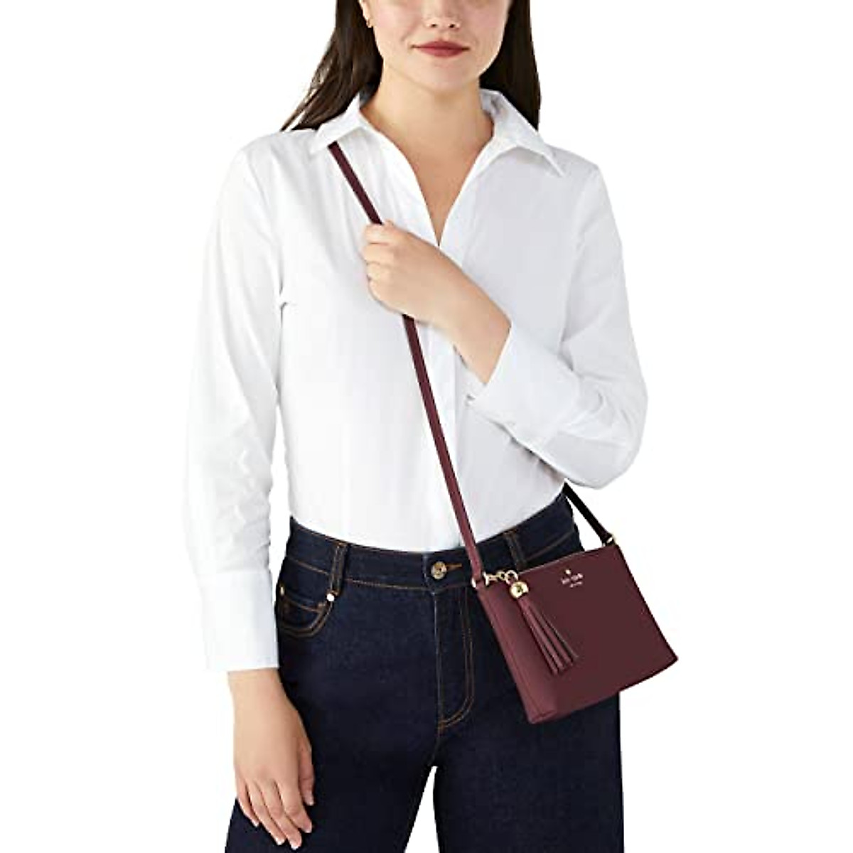 Kate Spade Amy Leather Crossbody Bag (Cherrywood)