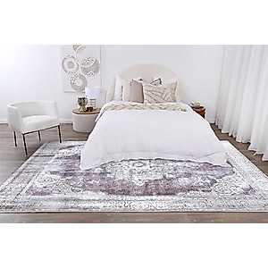 Home Culture Machine Washable Runner Rug (2'6''x7'5'') for Entryways, Doorways, Livingroom, Low Pile Rug, Pet Friendly, Rose