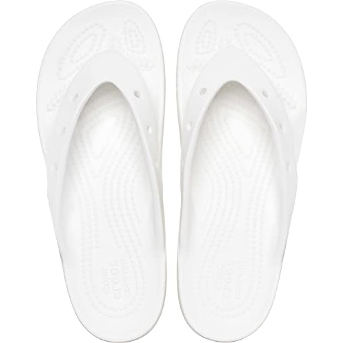 Crocs Women's Classic Flip Flops, Platform Sandals, White, Numeric_9