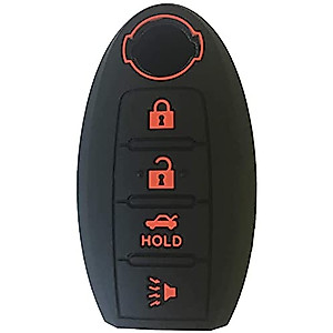 2 Pack Sillicone Key Fob Cover Remote Case Protector Bag Shell for Nissan Teana Murano Maxima Pathfinder Rogue Versa 350Z 370Z Sentra Altima CWTWB1U840 285E3-3SG0D (Black+Black)