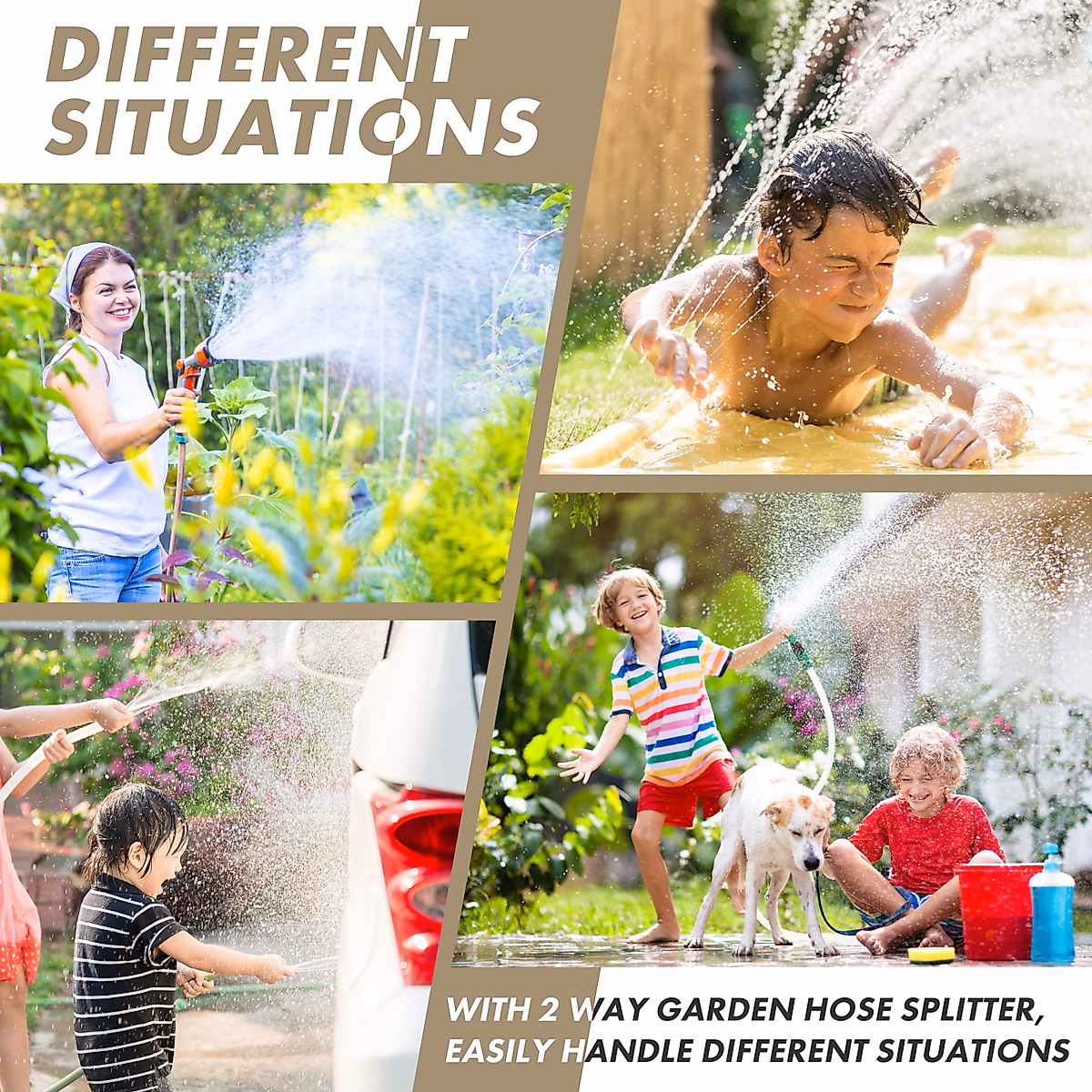 Twinkle Star 3/4 Inch Garden Hose Fitting Quick Connector Male and Female Set, 2 Set