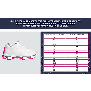 RIP-IT | Women's Diamond Softball Cleat | Size 9 | White