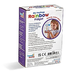 hand2mind My Feelings Rainbow Fidget Tube, Visual Sensory Toys, Play Therapy Toys, Comfort Items for Anxiety, Mindfulness for Kids, Social Emotional Learning Activities, Calm Down Corner Supplies