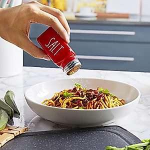 Red Salt and Pepper Shakers Set - Red Farmhouse Kitchen Decor and Accessories - Cute Glass Salt Shaker for Kitchen and Table