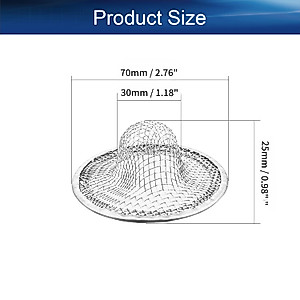 Yinpecly 70mm Dia Kitchen Sink Strainer Stainless Steel Mesh Sink Strainer, Perfect for Kitchen Sink, Bathroom Bathtub, Floor Drain, Balcony Drain Hole, Narrow Rim 6Pcs