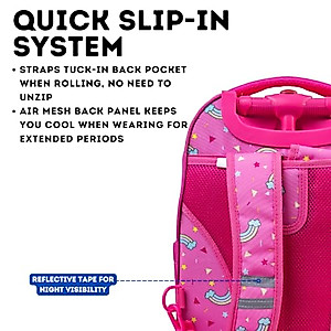 J World New York Kids' Sparkle Rolling Backpack, Unicorn, One Size