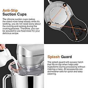 Mini Angel Stand Mixer,10-Speed 5QT Kitchen Electric Mixer,Tilt-Head Food Mixer with Dough Hook, Wire Whisk, Flat Beater, Stainless Steel Bowl (Silver)