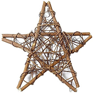Star Wreath Natural Grapevine Rings Wicker Rattan Branch Wreath Stick Wreath Vine Wreath for Home Garden Wedding Hanging Decor (6 inches)