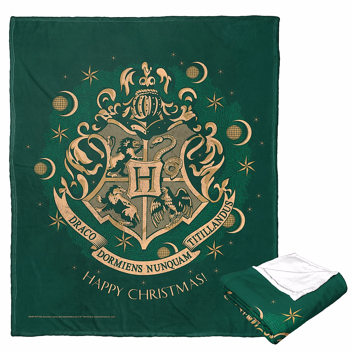 Northwest Harry Potter Silk Touch Throw Blanket, 50" x 60", Happy Christmas