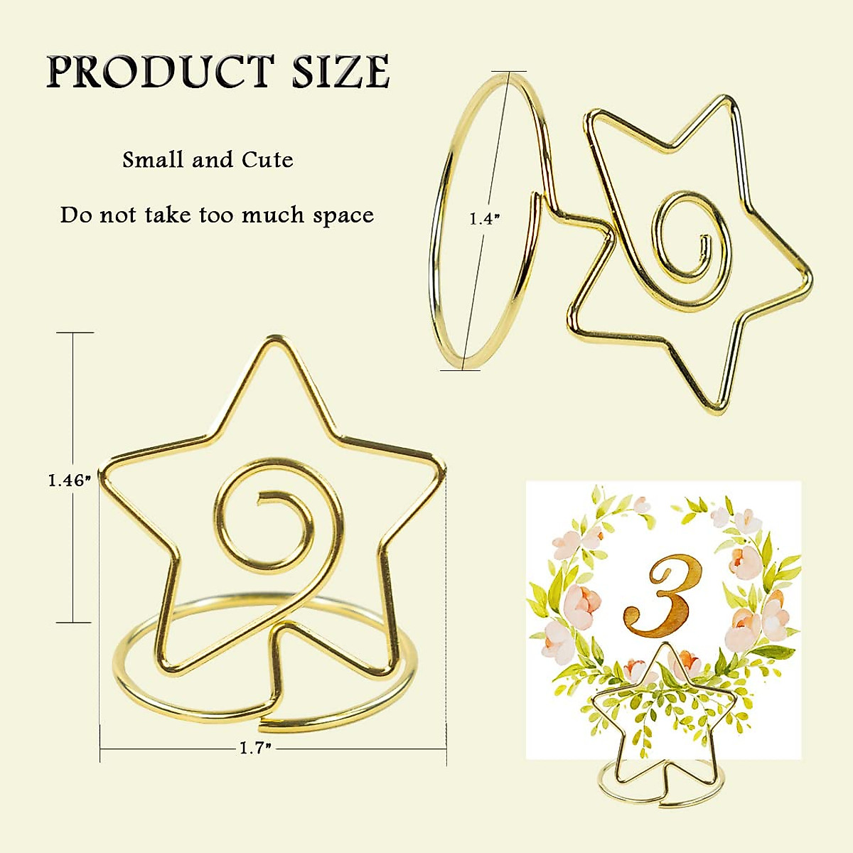 20Pcs Wedding Table Number Stand Place Card Holders for Table Setting Mini Table Menu Display Holder Stand for Memo,Cards,Pictures in Wedding,Birthday Party,Anniversary