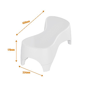 Toilet Stool, Toilet Step Stool, Potty Stool for Adults and Kids, Poop Stool for Bathroom, Non-Slip Simple Design White