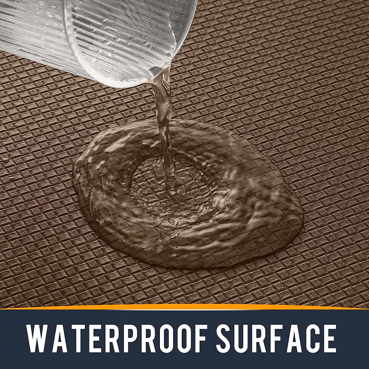 Oakeep Kitchen Mat Anti Fatigue Cushioned Mats for Floor Runner Rug Padded Kitchen Mats for Standing, 17"x59", Brown