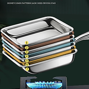 SSYSHANGSYA Japanese Omelette Pan - Tamagoyaki Nonstick Pan - Square Pan - Egg Roll Pan - Rectangle Frying Pan - Small Frying Egg Pan, Cooktop Safe, 7.5 x 6.3 inch (Stainless Steel)