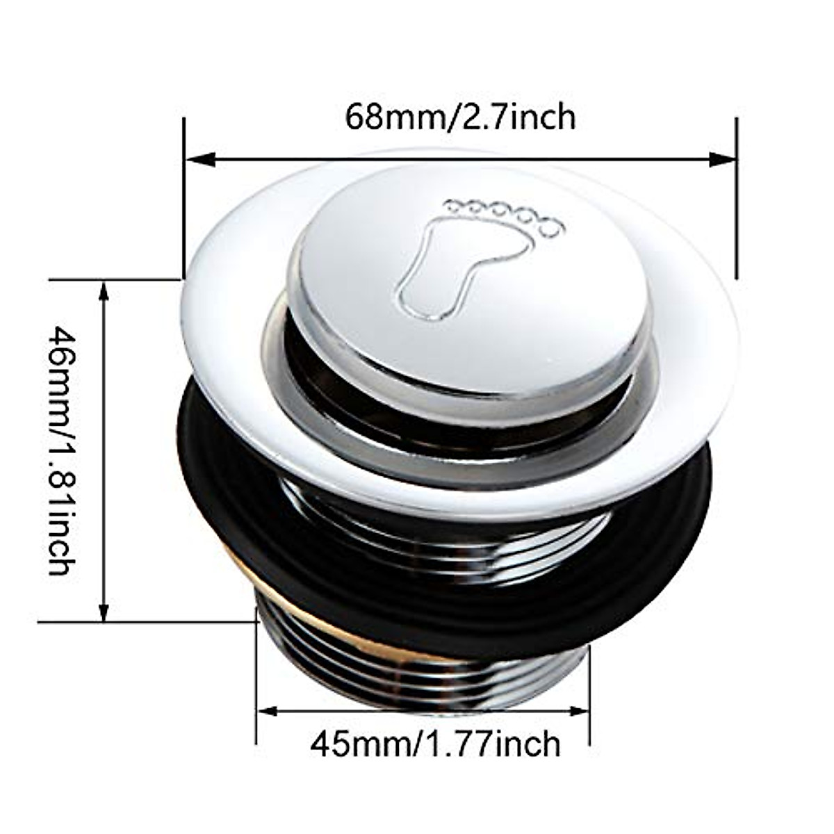 Tip Toe Style Bathtub Drain Stopper with A Flexible Water Pipe