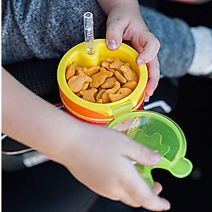 Nuby 1pk Snack N' Sip 2 in 1 Plastic Snack and Drink Cup, Multi color