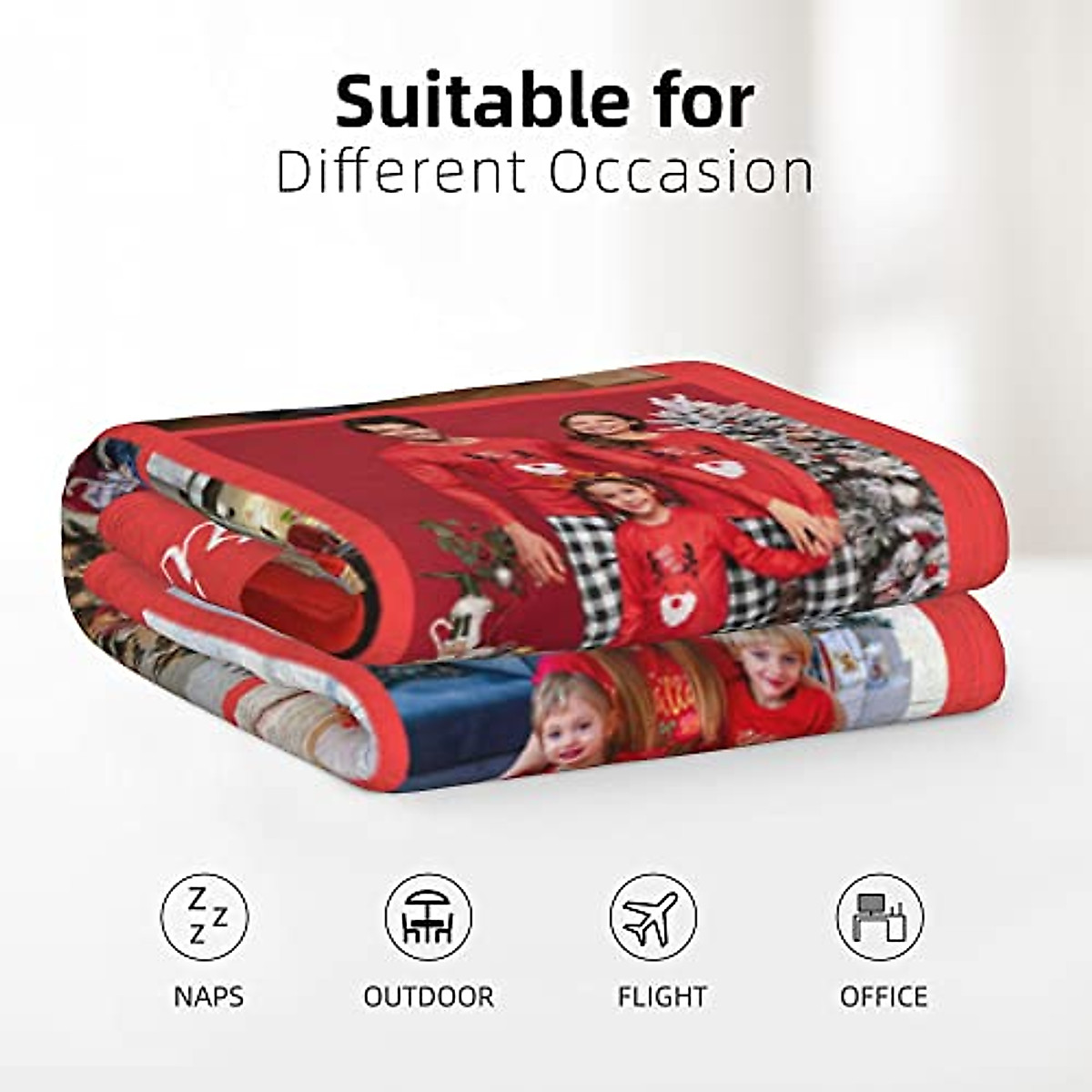Custom Blanket Christmas Blanket,Personalized Gift Personalized Christmas Blanket With Photo Text,Picture Collage Customized Blanket For Christmas New Year,Customized Photo Gift Custom Xmas Present