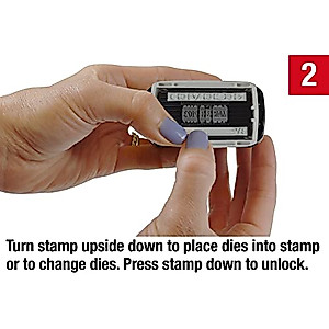 2000 PLUS 065005 Economy Message Dater, 4 Messages, Red/Blue, 1 3/4 x 15/16